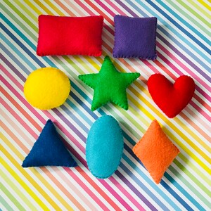 Felt Stuffed Shapes: Montessori Learning Toy, Geometric Set - Etsy