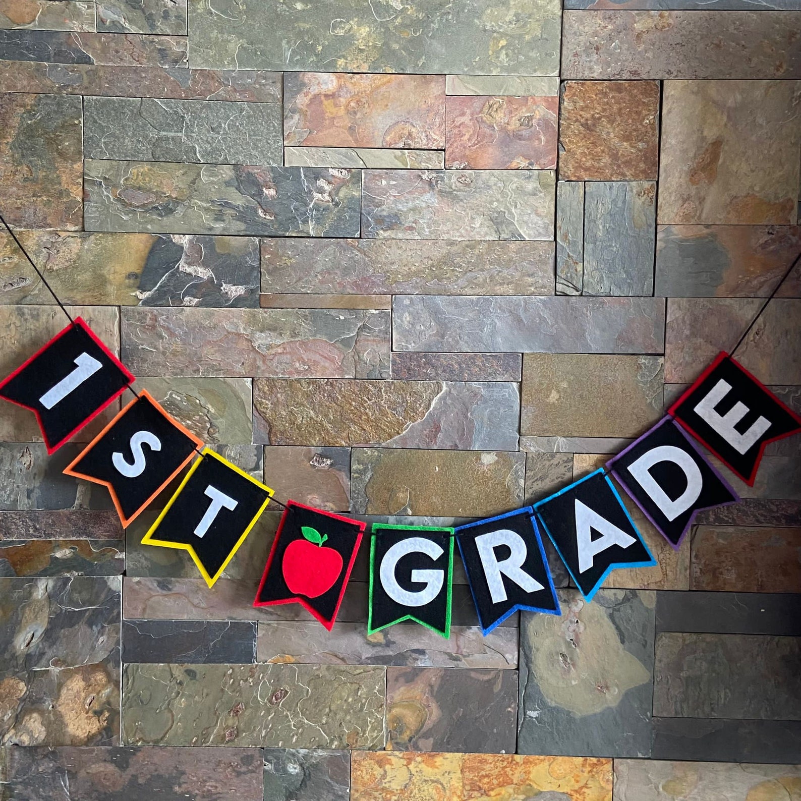 Back to school felt banner first day of school photo props | Etsy