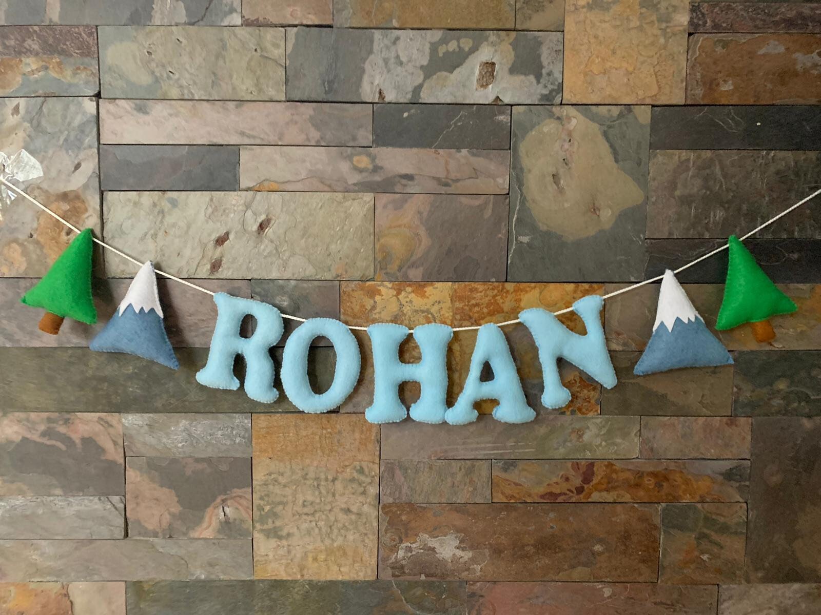 Custom baby name felt name banner name garland nursery name | Etsy