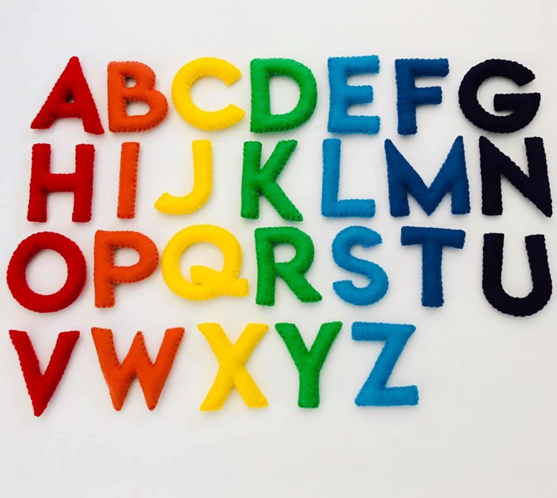 Felt rainbow alphabet felt letters preschool alphabet | Etsy