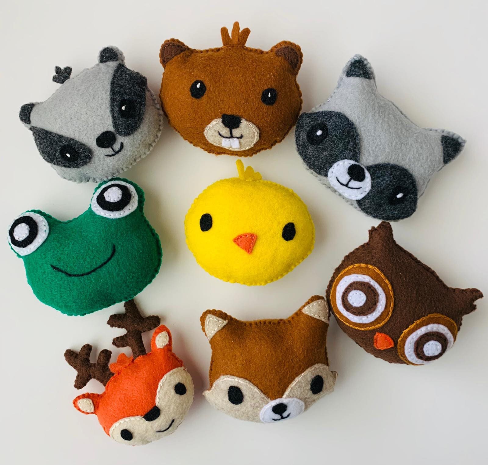 Handmade Felt Woodland Animal Set: Forest Creatures, Nursery Decor - Etsy