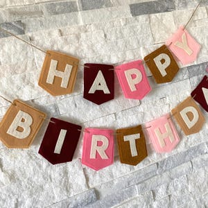 Boho Girls Birthday Felt Banner, Birthday Felt Banner, Boho First ...