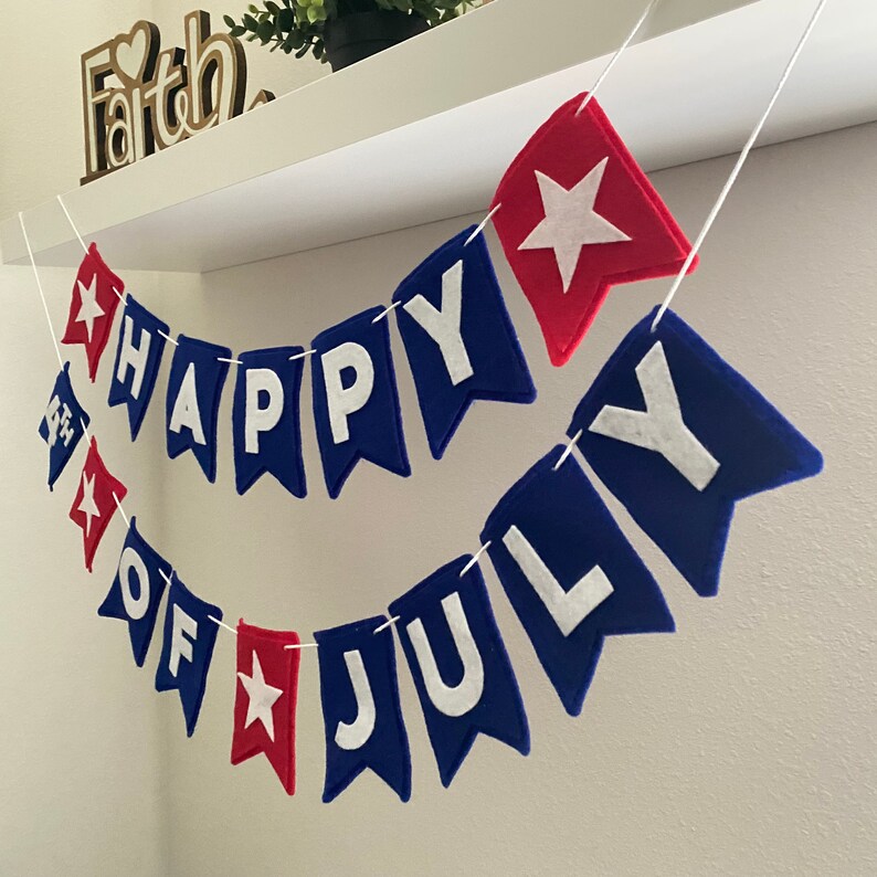 Happy 4th of July Banner Fourth of July Felt Banner - Etsy