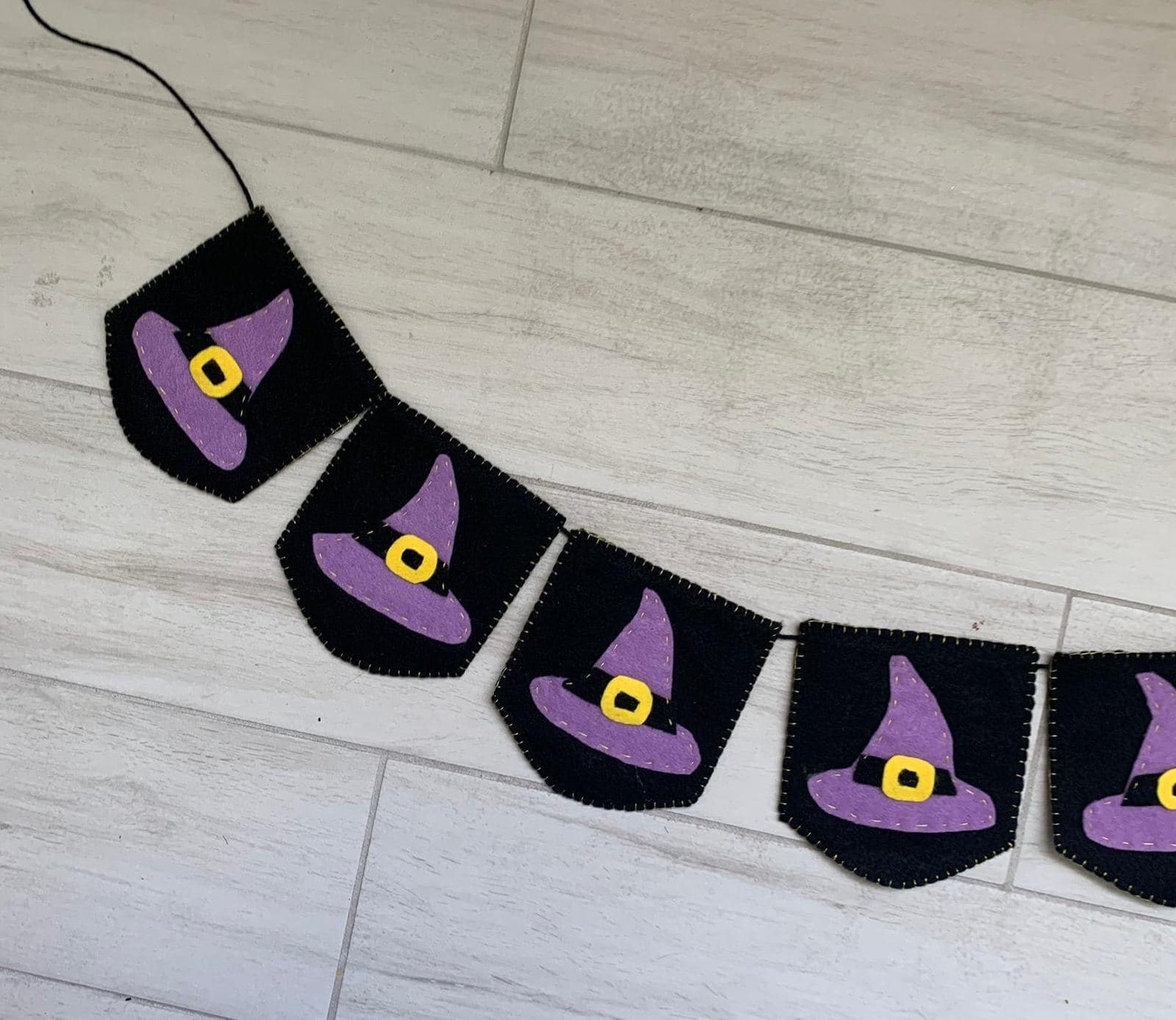 Witch Hat Halloween Garland Felt Witch Hat Halloween Decor - Etsy