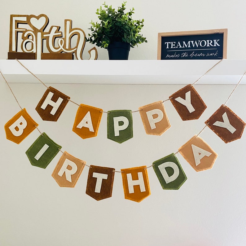 Boho Felt Happy Birthday Banner, Birthday Felt Banner, Boho Happy ...