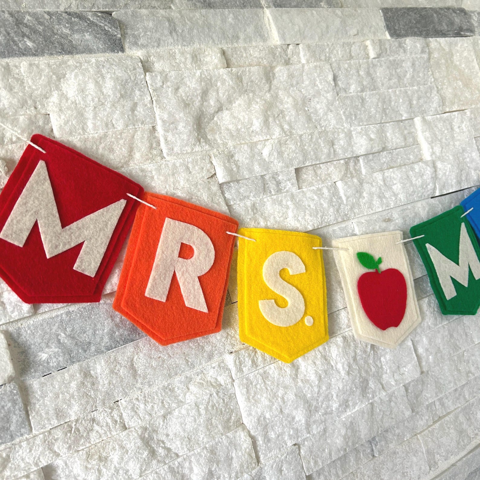 Personalized Teacher Felt Banner, Custom Name Felt Banner, Classroom ...