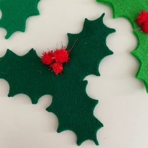 Felt Holly Leaves, Felt Holly Die Cuts, DIY Christmas, Christmas Decor ...
