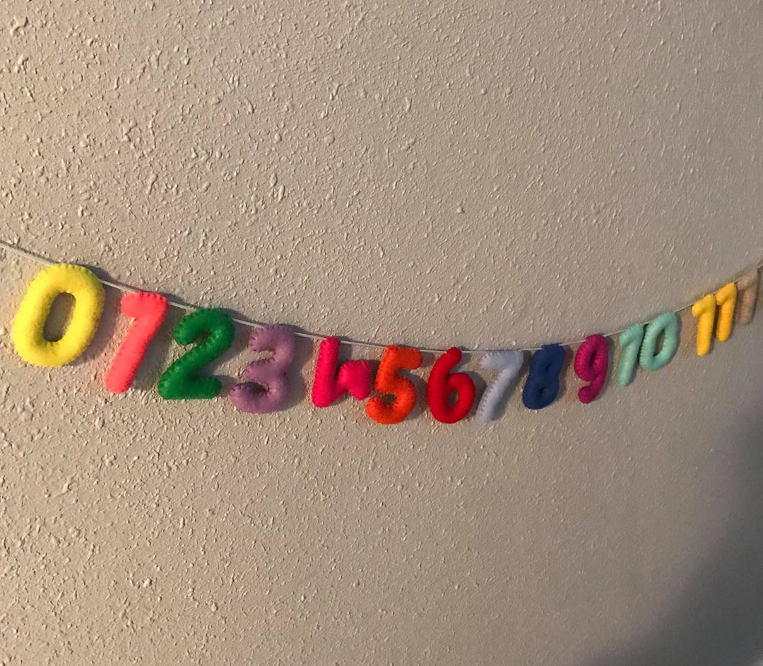 Felt Numbers Garland, Numbers Garland, Learning Toys, Room Decor ...