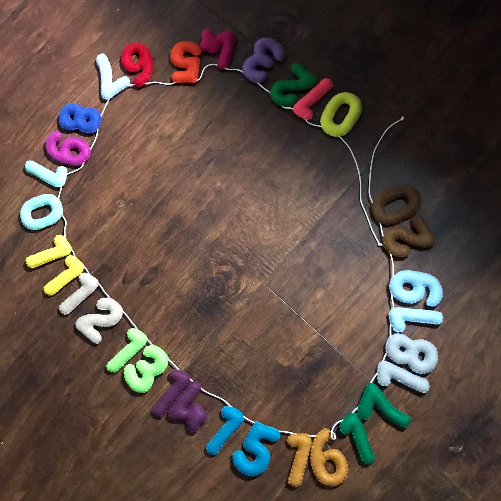 Felt Numbers Garland Numbers Garland Felt Garland Learning | Etsy