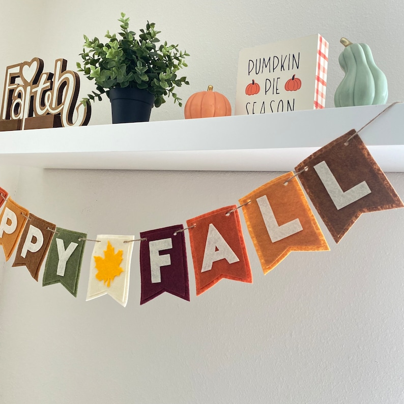 Happy Fall Felt Banner, Fall Felt Banner, Happy Fall Garland, Fall ...
