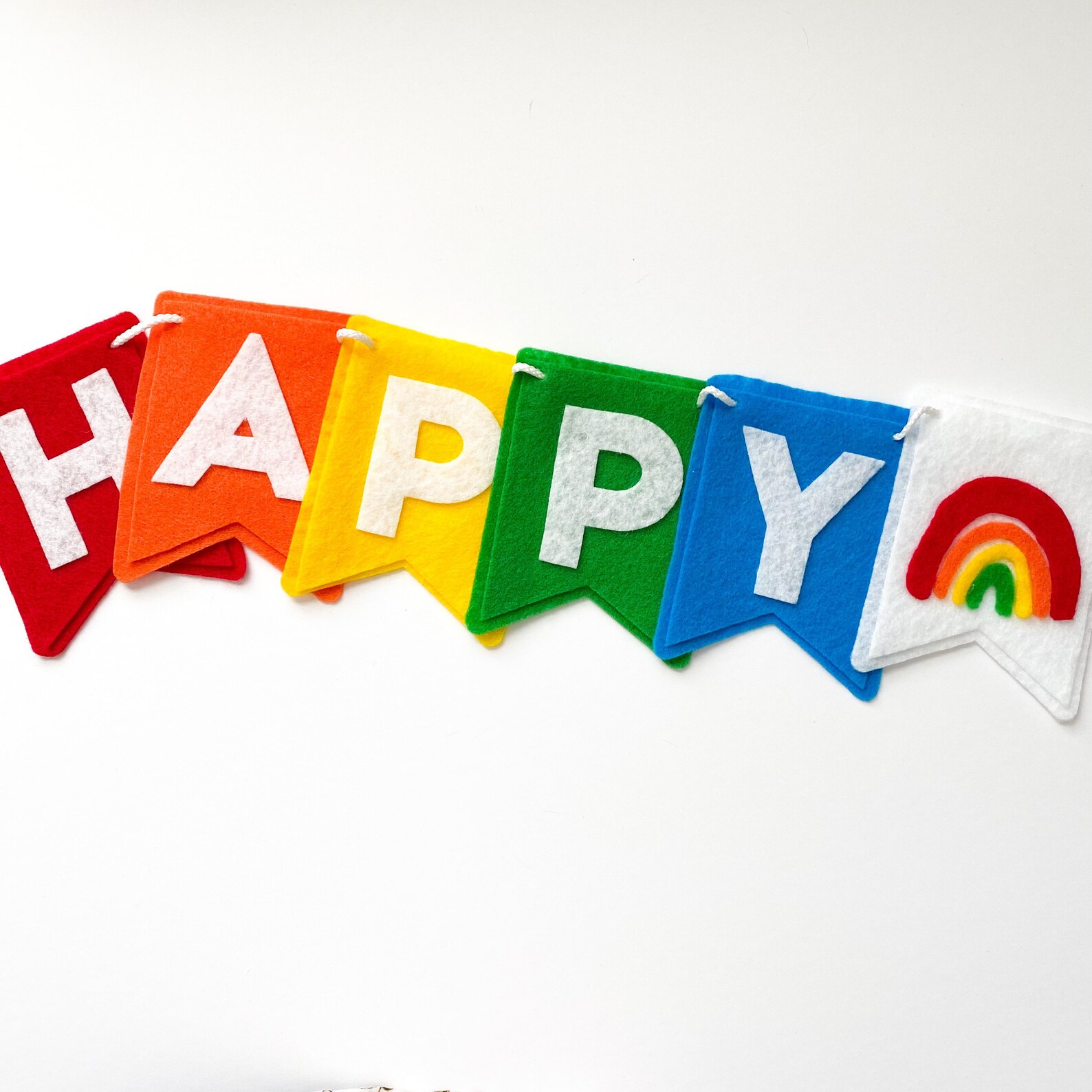 Happy Birthday Rainbow Banner Rainbow Birthday Felt Banner - Etsy
