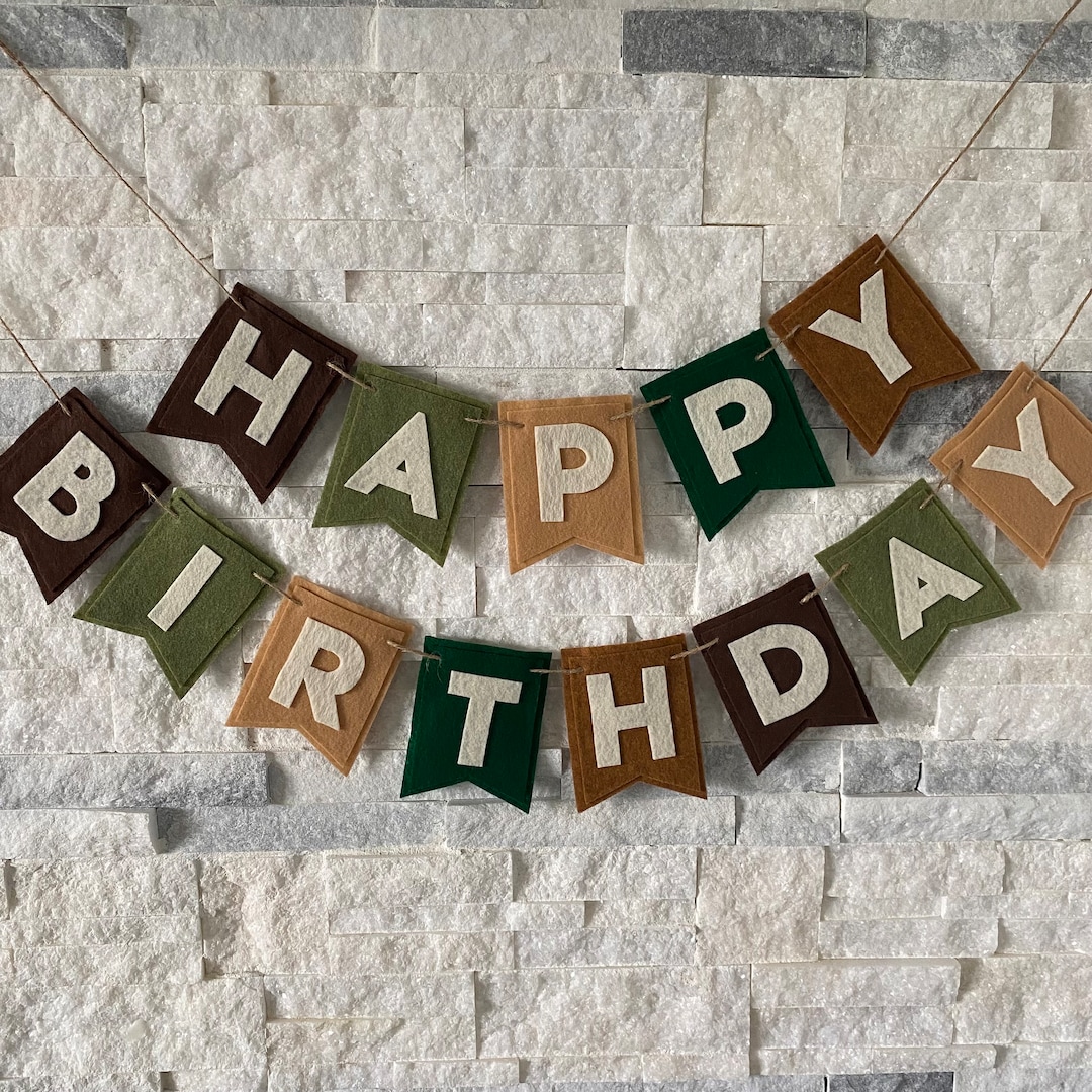 Boho Felt Happy Birthday Banner, Birthday Felt Banner, Boho Happy ...