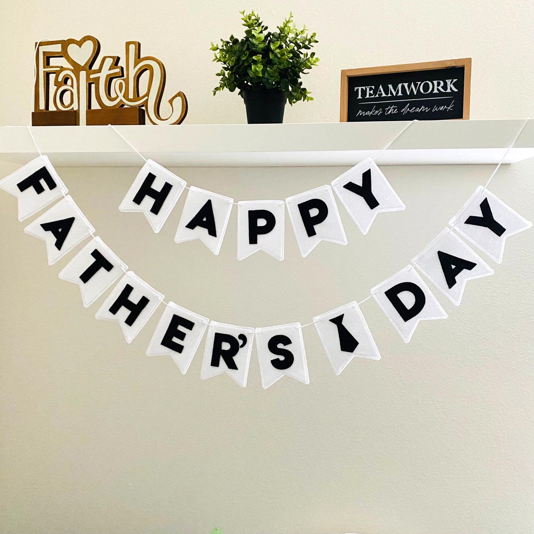 Happy Father's Day Felt Banner: Party Decorations, Handmade - Etsy