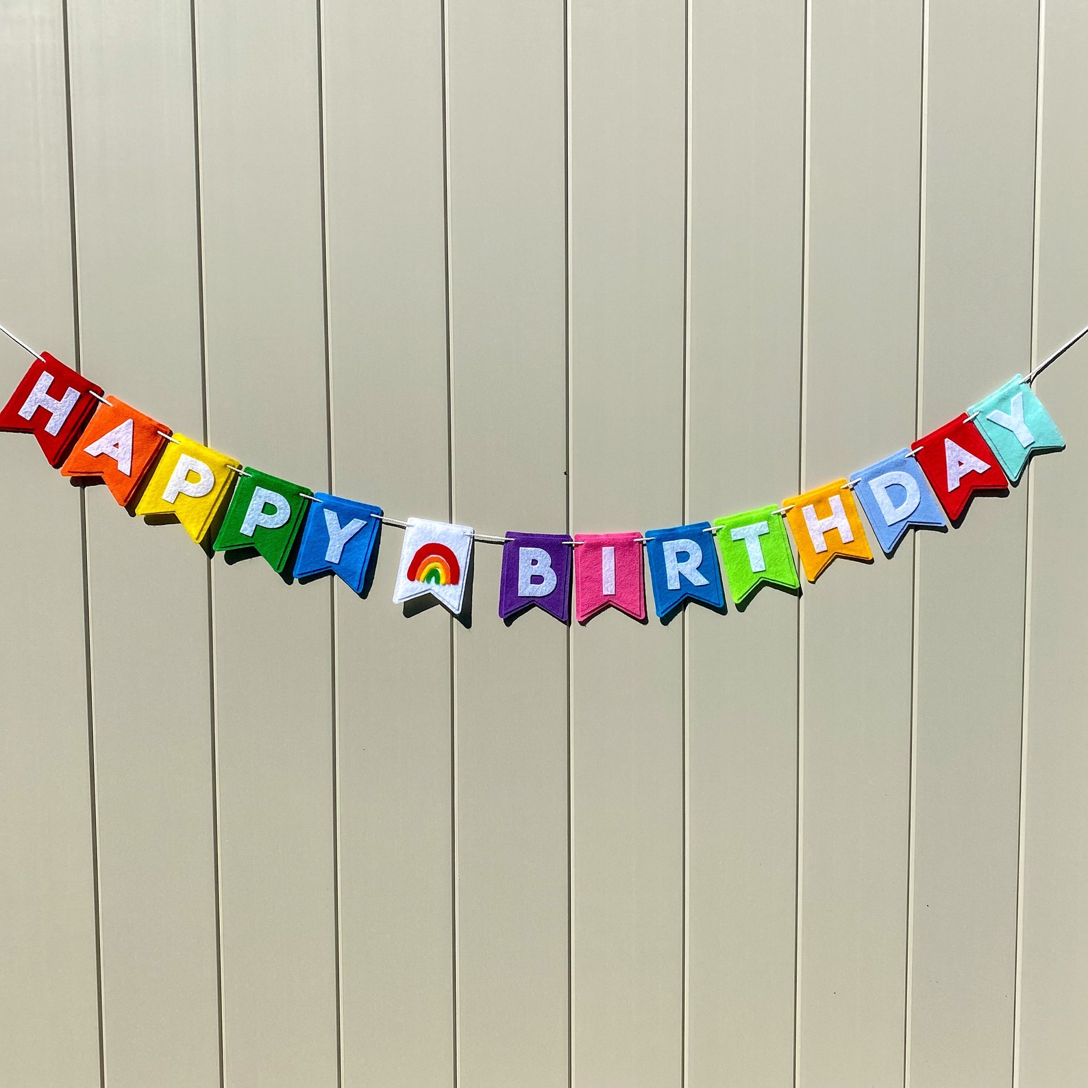 Happy Birthday Rainbow Banner Rainbow Birthday Felt Banner - Etsy