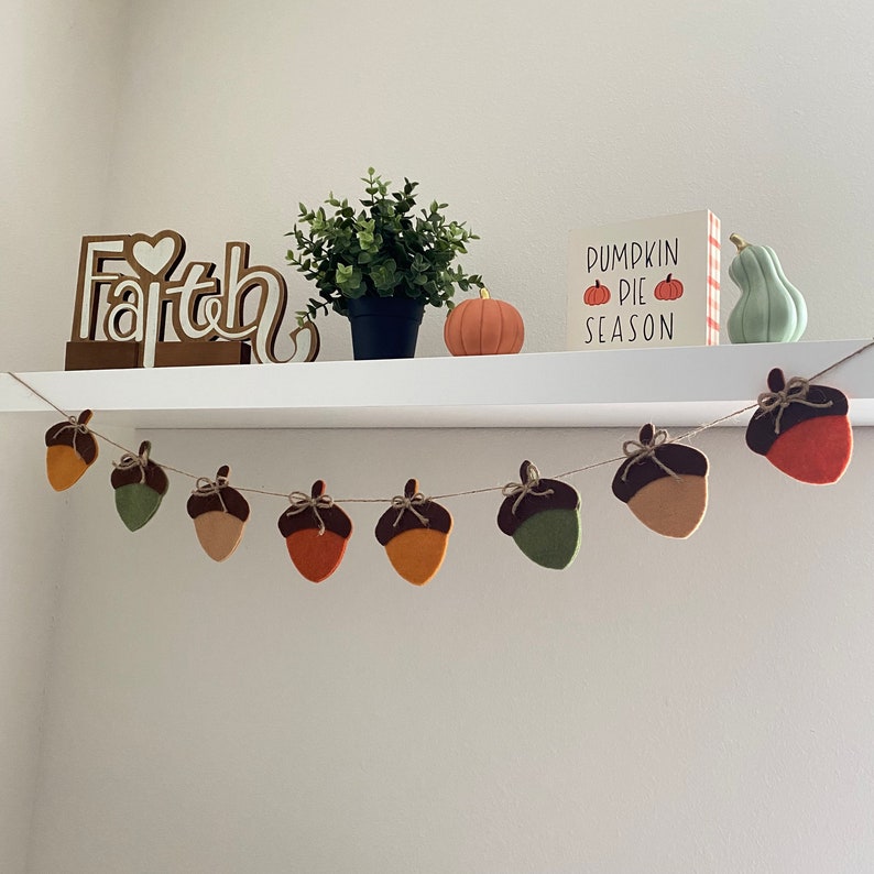 Felt Acorns Garland, Thanksgiving Felt Banner, Acorns Garland ...