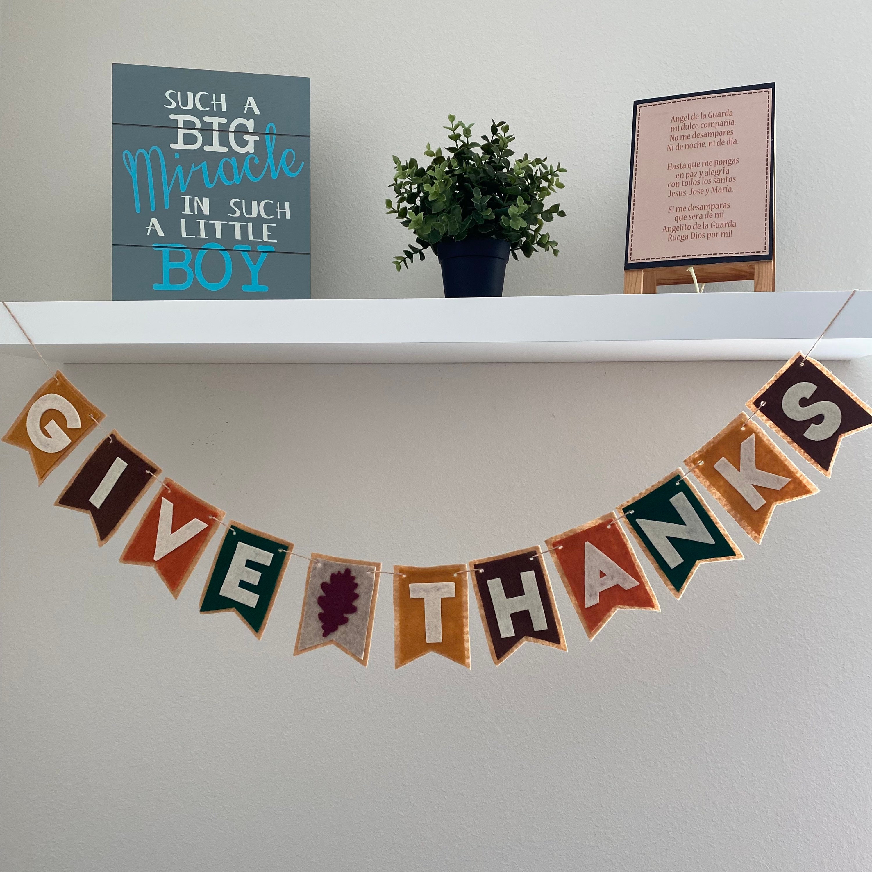 Give Thanks Felt Banner, Thanksgiving Felt Banner, Thanksgiving Decor ...