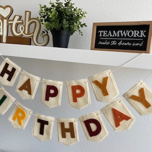 Boho Felt Happy Birthday Banner, Birthday Felt Banner, Boho Happy ...