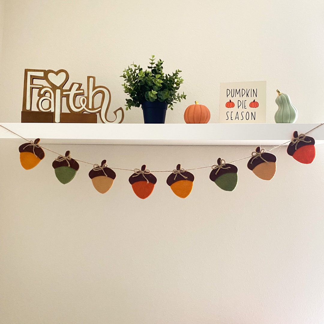 Felt Acorns Garland, Thanksgiving Felt Banner, Acorns Garland ...