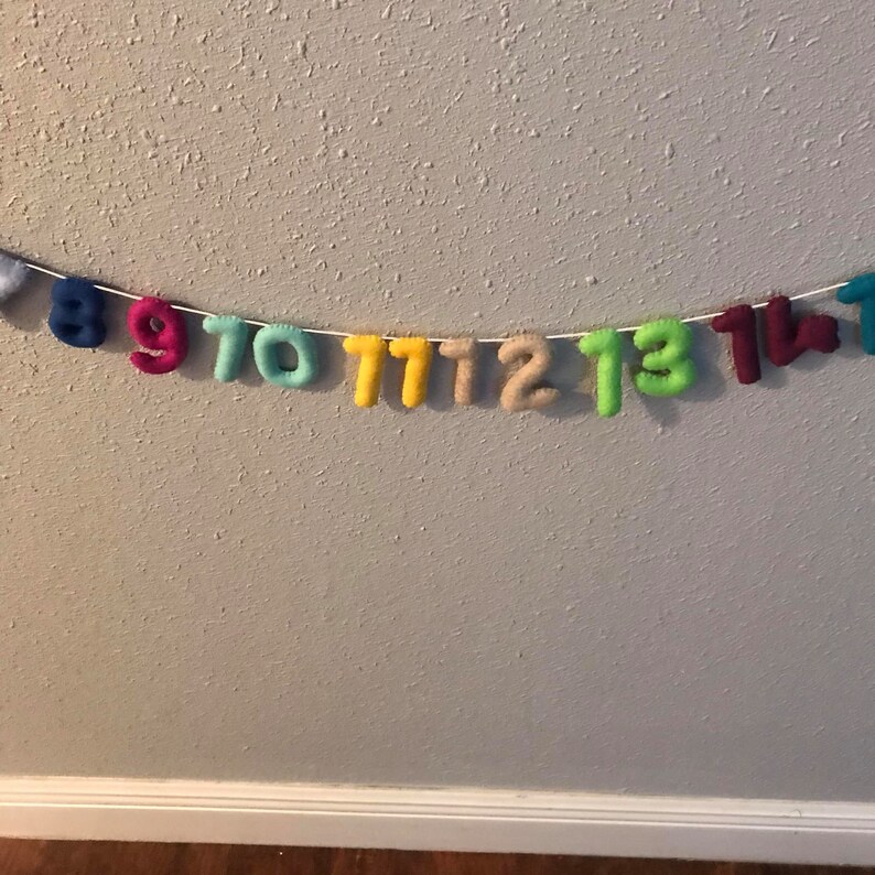 Felt Numbers Garland Numbers Garland Felt Garland Learning - Etsy