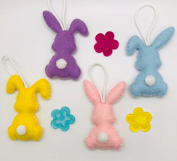 Felt easter bunny ornaments felt bunny felt easter decor | Etsy