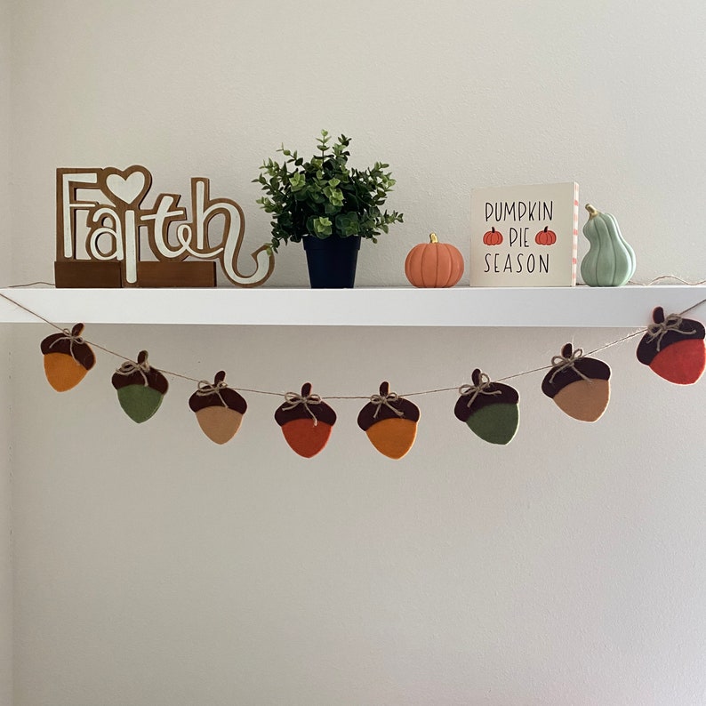 Felt Acorns Garland, Thanksgiving Felt Banner, Acorns Garland ...
