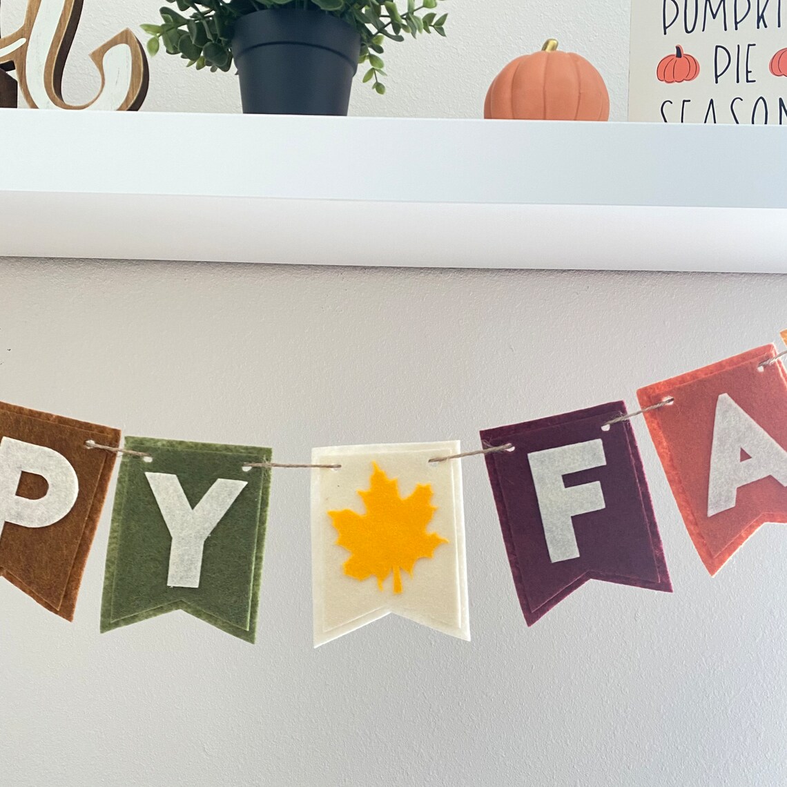Happy Fall Felt Banner, Fall Felt Banner, Happy Fall Garland, Fall ...