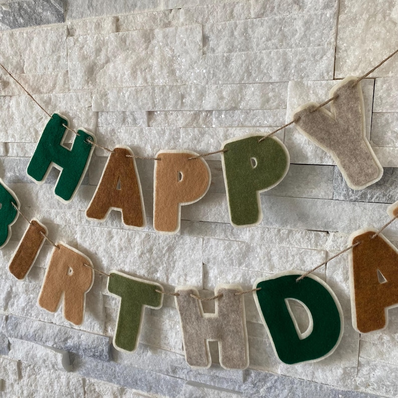 Boho Happy Birthday Felt Banner, Party Decoration - Etsy UK