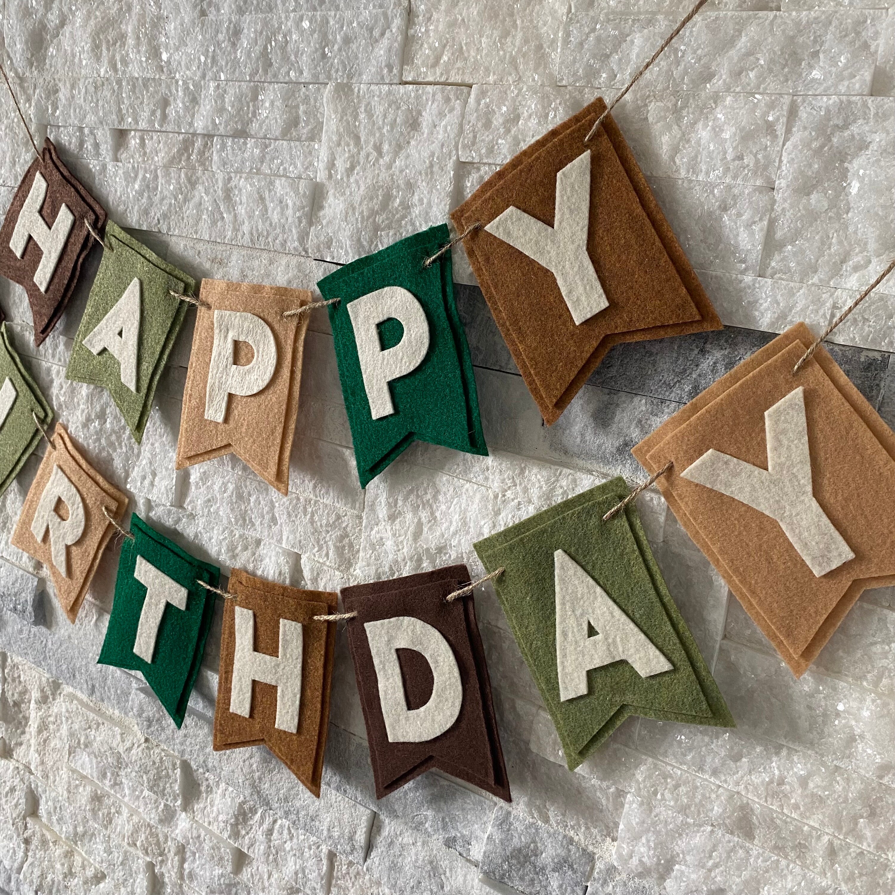 Boho Felt Happy Birthday Banner, Birthday Felt Banner, Boho Happy ...