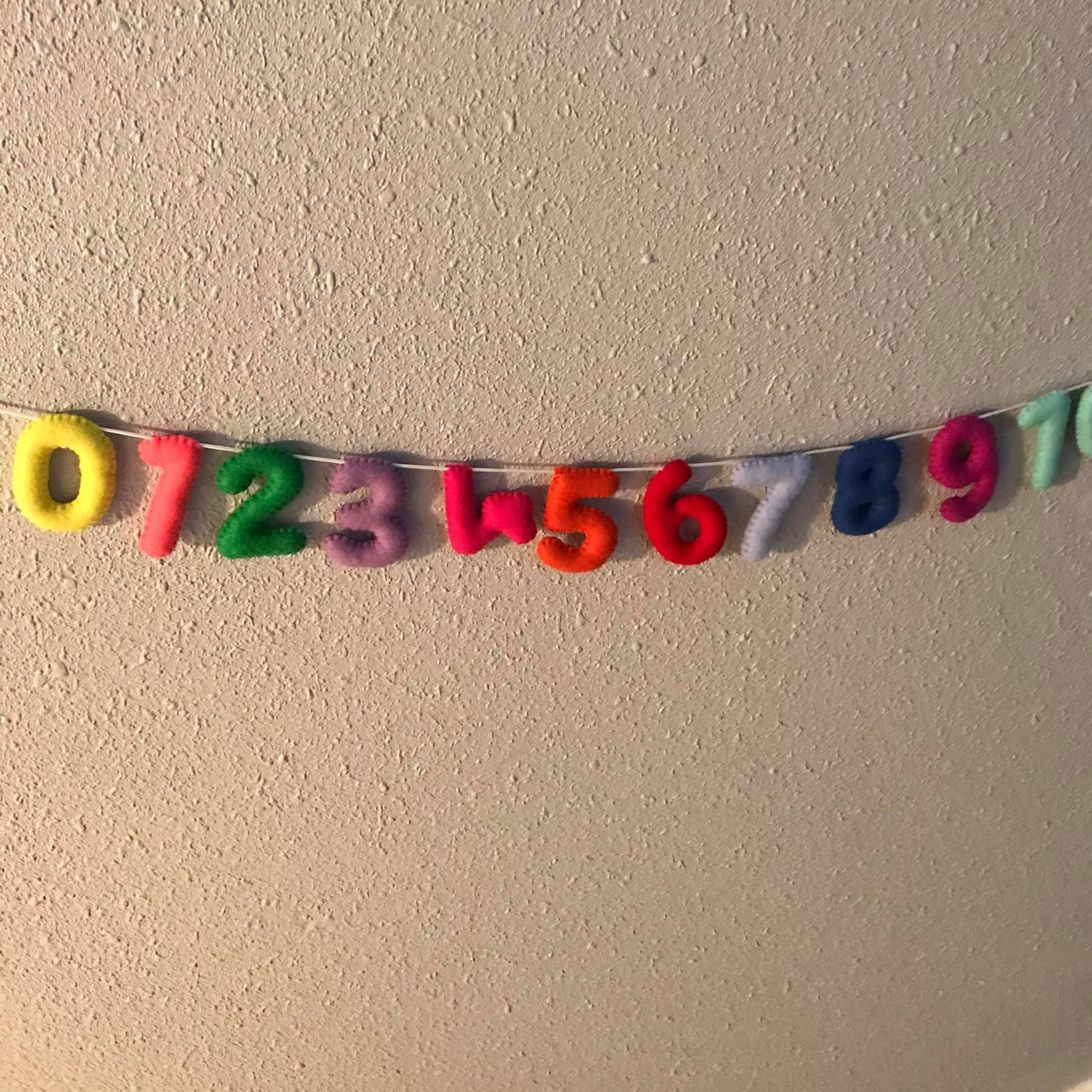 Felt Numbers Garland Numbers Garland Felt Garland Learning | Etsy