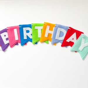Happy Birthday Rainbow Banner, Rainbow Birthday Felt Banner, Party ...