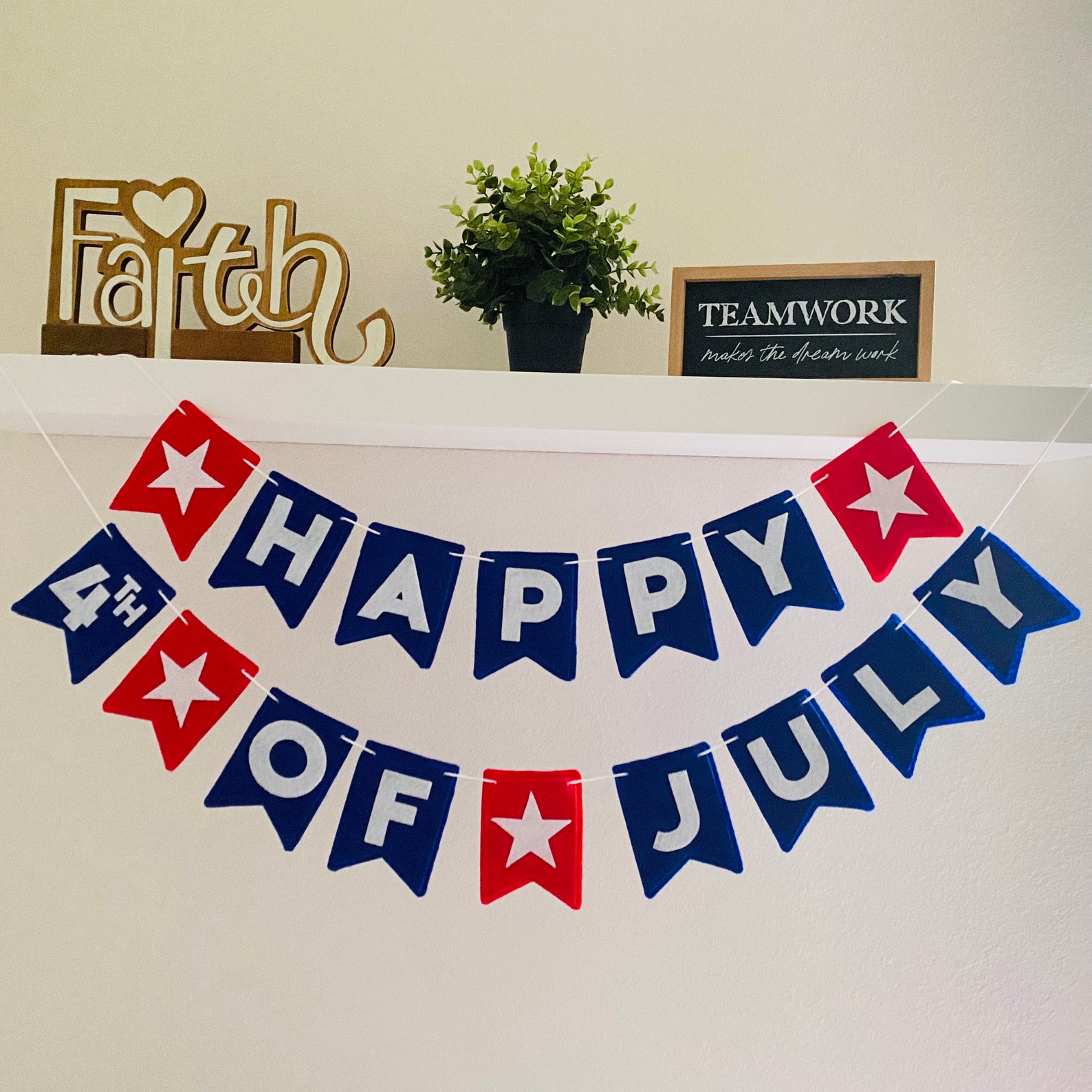 Happy 4th of July Banner Fourth of July Felt Banner - Etsy