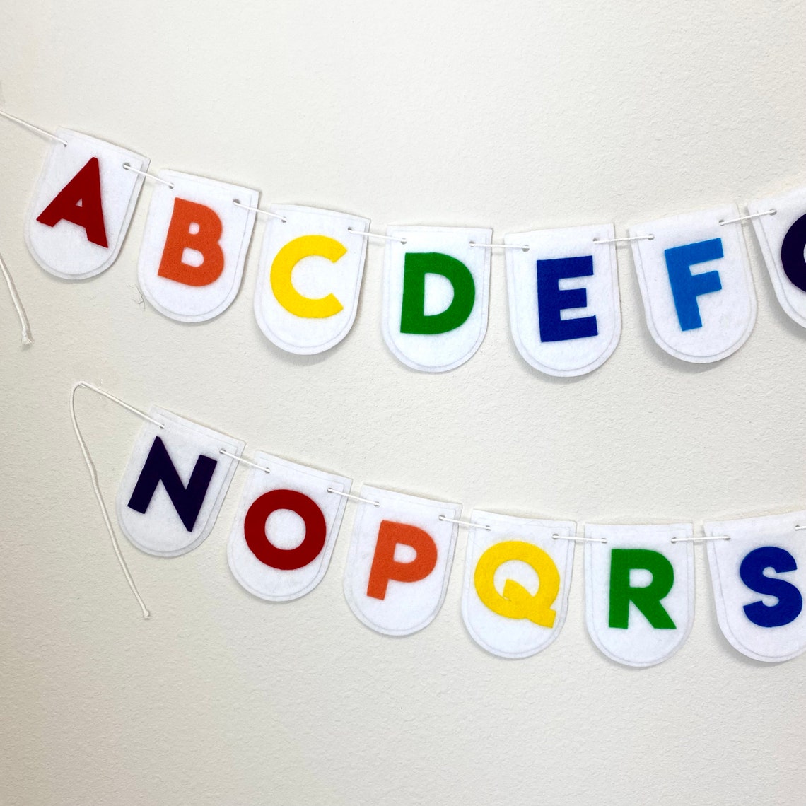 Alphabet Felt Banner, ABC Wall Decor, Nursery Alphabet Garland ...