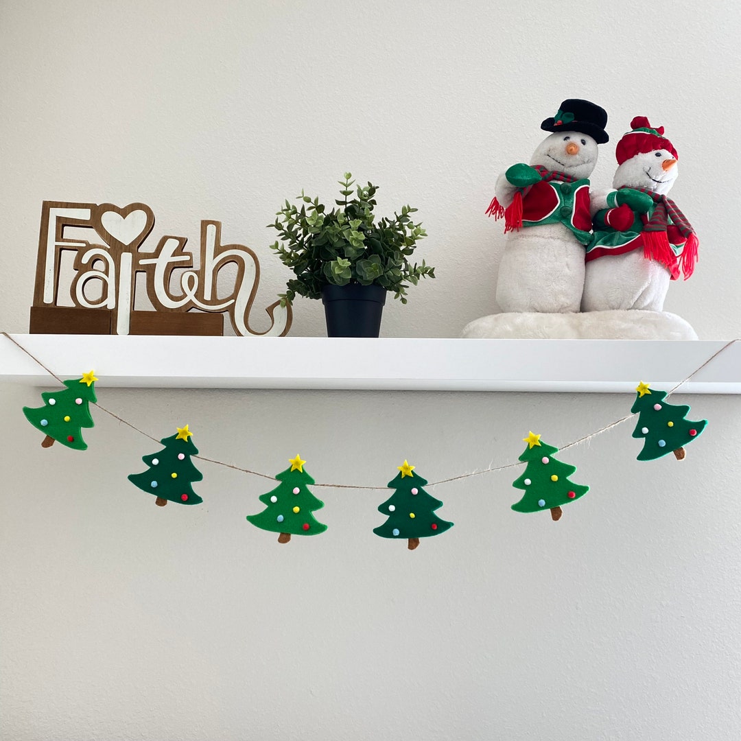 Christmas Tree Felt Garland, Felt Garland Christmas, Christmas Decor ...