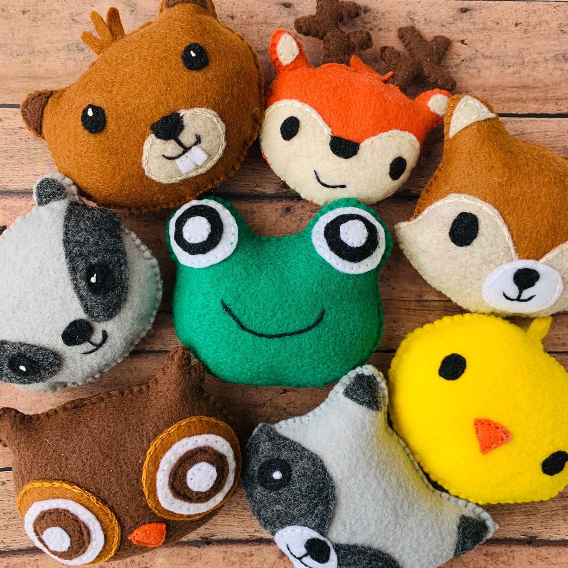 Handmade Felt Woodland Animal Set: Forest Creatures, Nursery Decor - Etsy