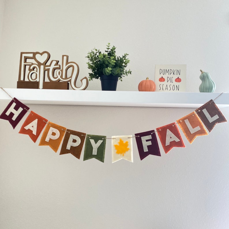 Happy Fall Felt Banner, Fall Felt Banner, Happy Fall Garland, Fall ...