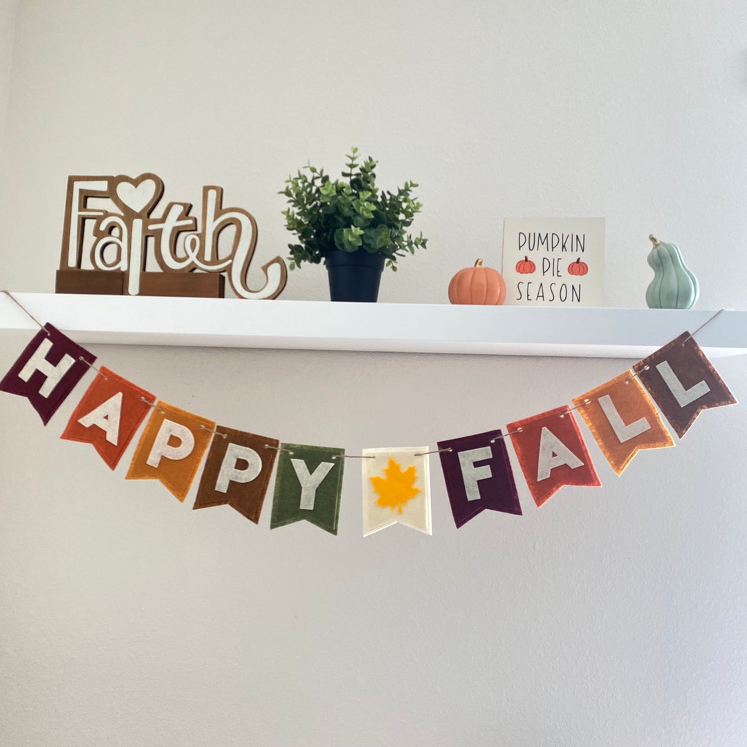 Happy Fall Felt Banner, Fall Felt Banner, Happy Fall Garland, Fall ...