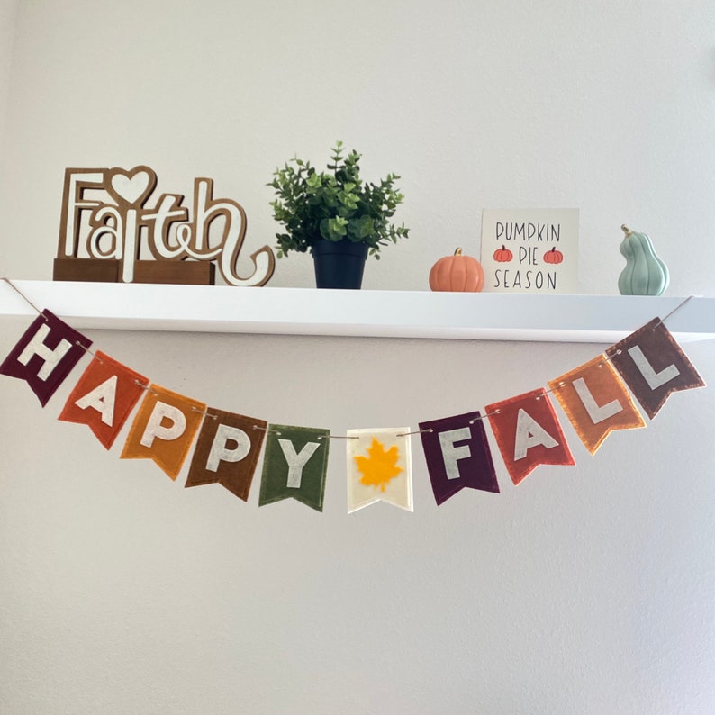 Happy Fall Felt Banner Fall Felt Banner Happy Fall Garland - Etsy