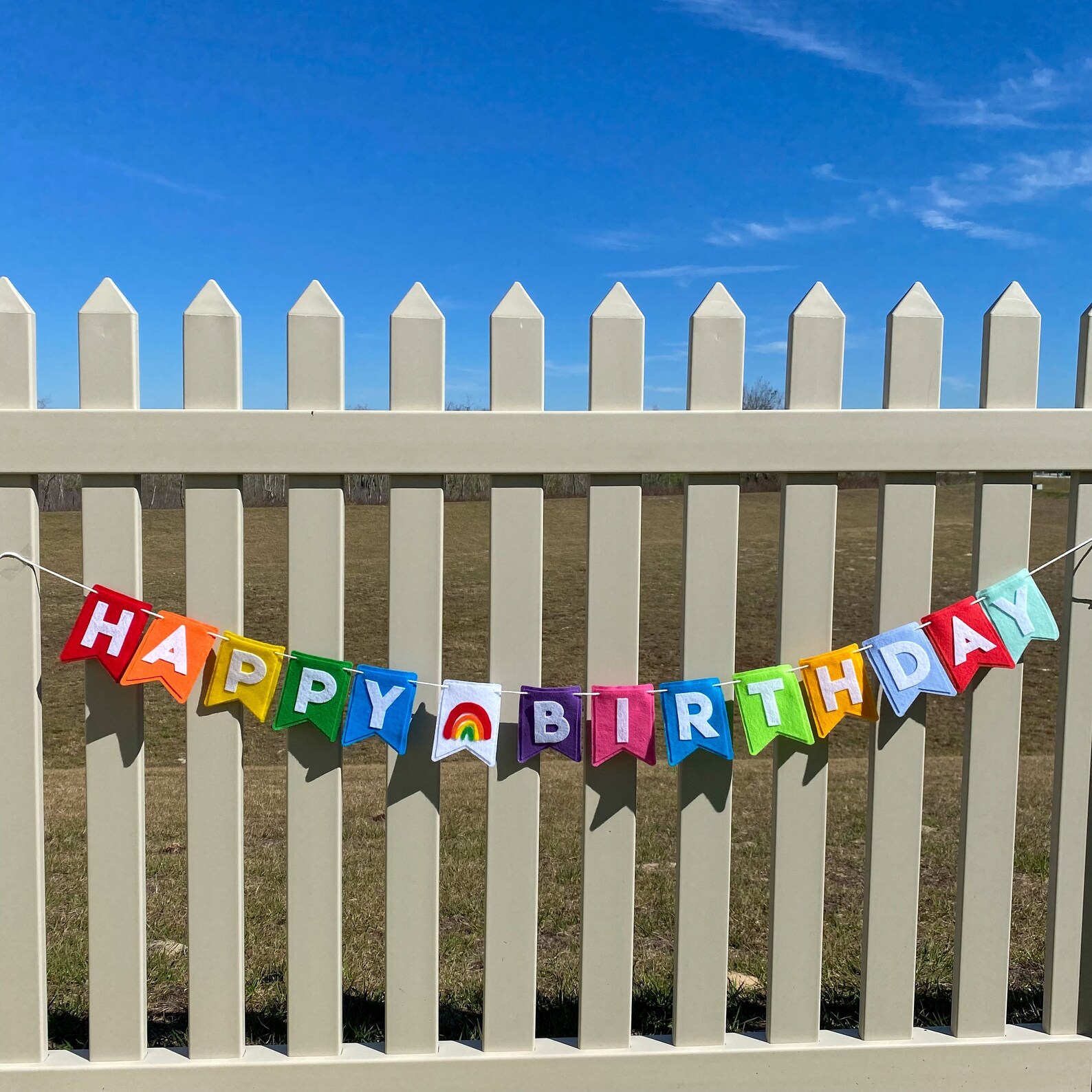 Happy Birthday Rainbow Banner Rainbow Birthday Felt Banner - Etsy