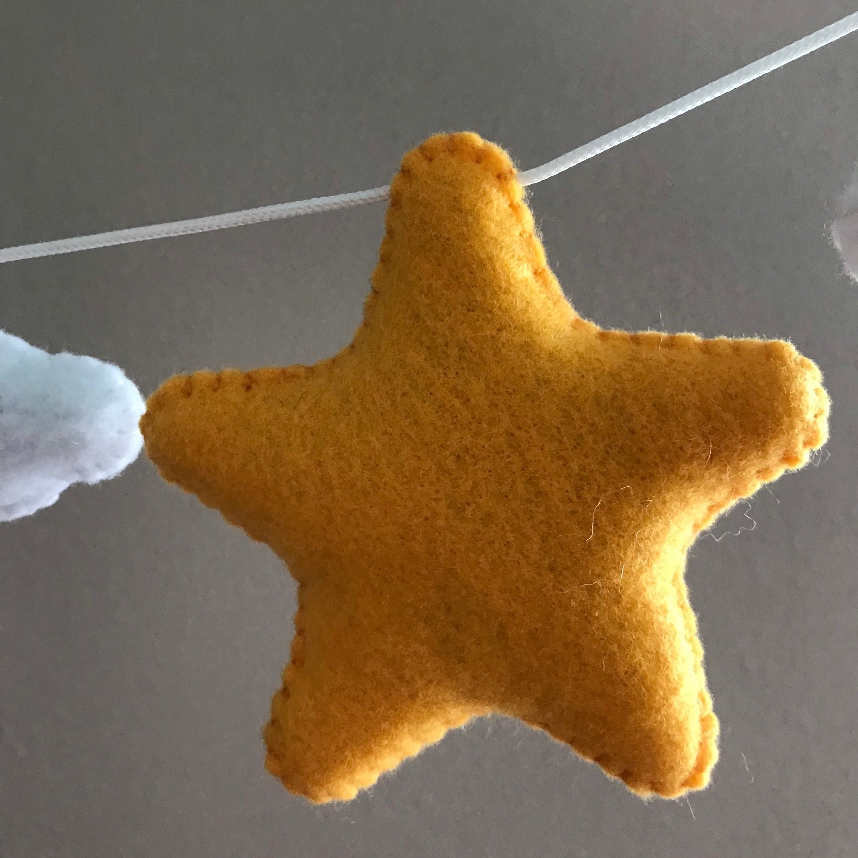 Felt Moon Cloud and Stars Garland felt cloud felt moon | Etsy