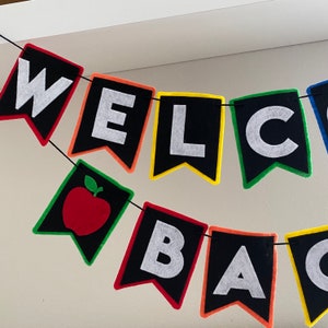 Welcome Back Felt Banner: Classroom Decor, First Day of School - Etsy