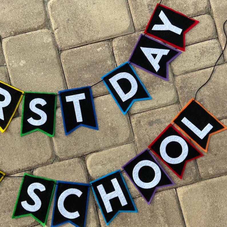First Day of School Felt Banner Back to School Banner First | Etsy
