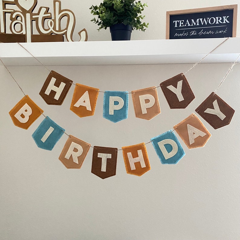 Boho Felt Happy Birthday Banner Birthday Felt Banner Boho - Etsy