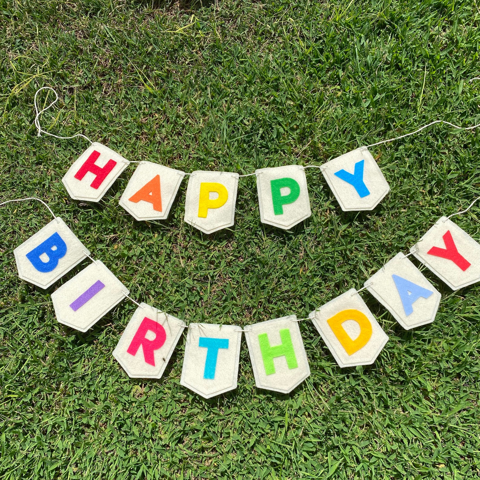 Happy Birthday Rainbow Banner, Rainbow Birthday Felt Banner, Party ...