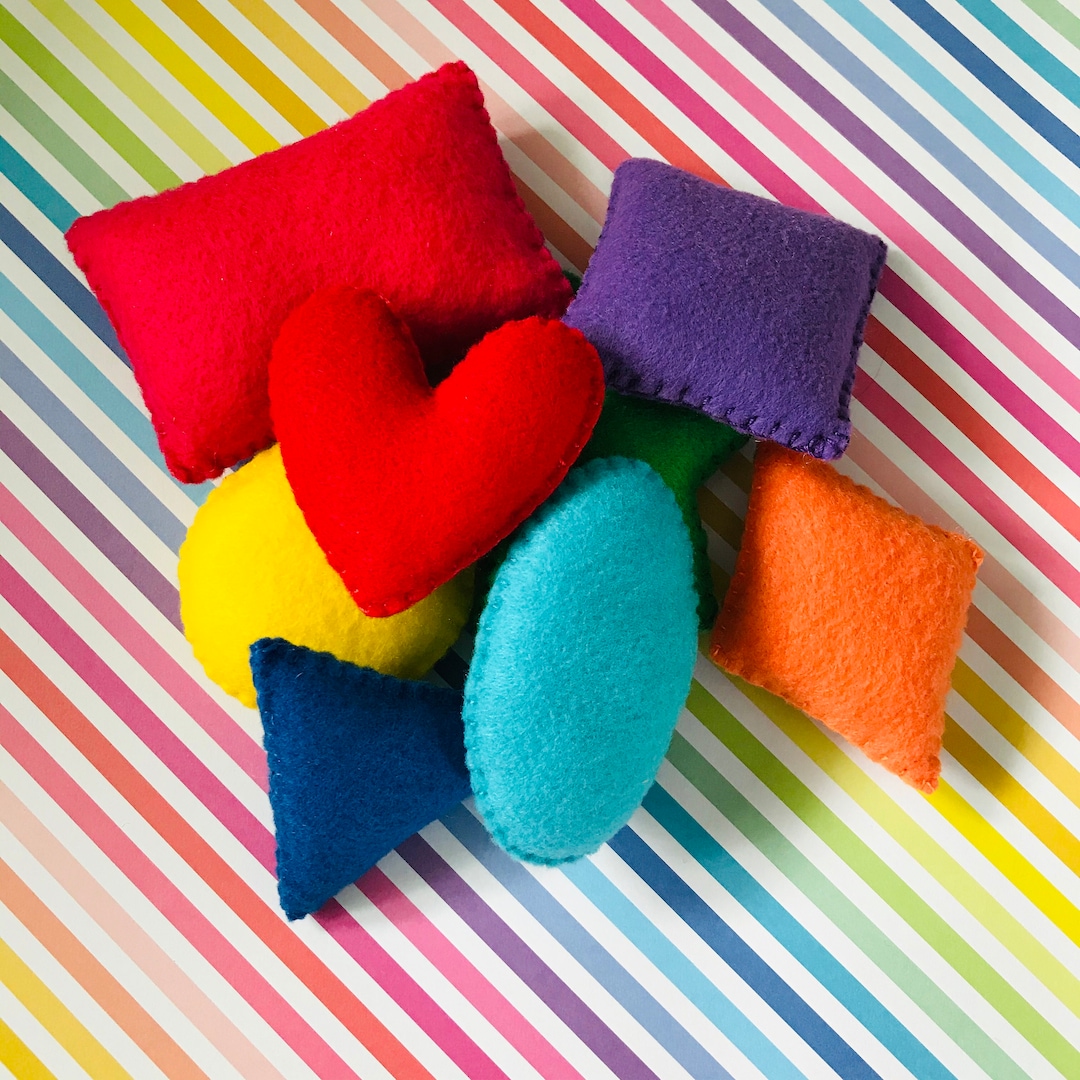 Felt Stuffed Shapes: Montessori Learning Toy, Geometric Set - Etsy