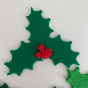 Felt Holly Leaves, Felt Holly Die Cuts, DIY Christmas, Christmas Decor ...
