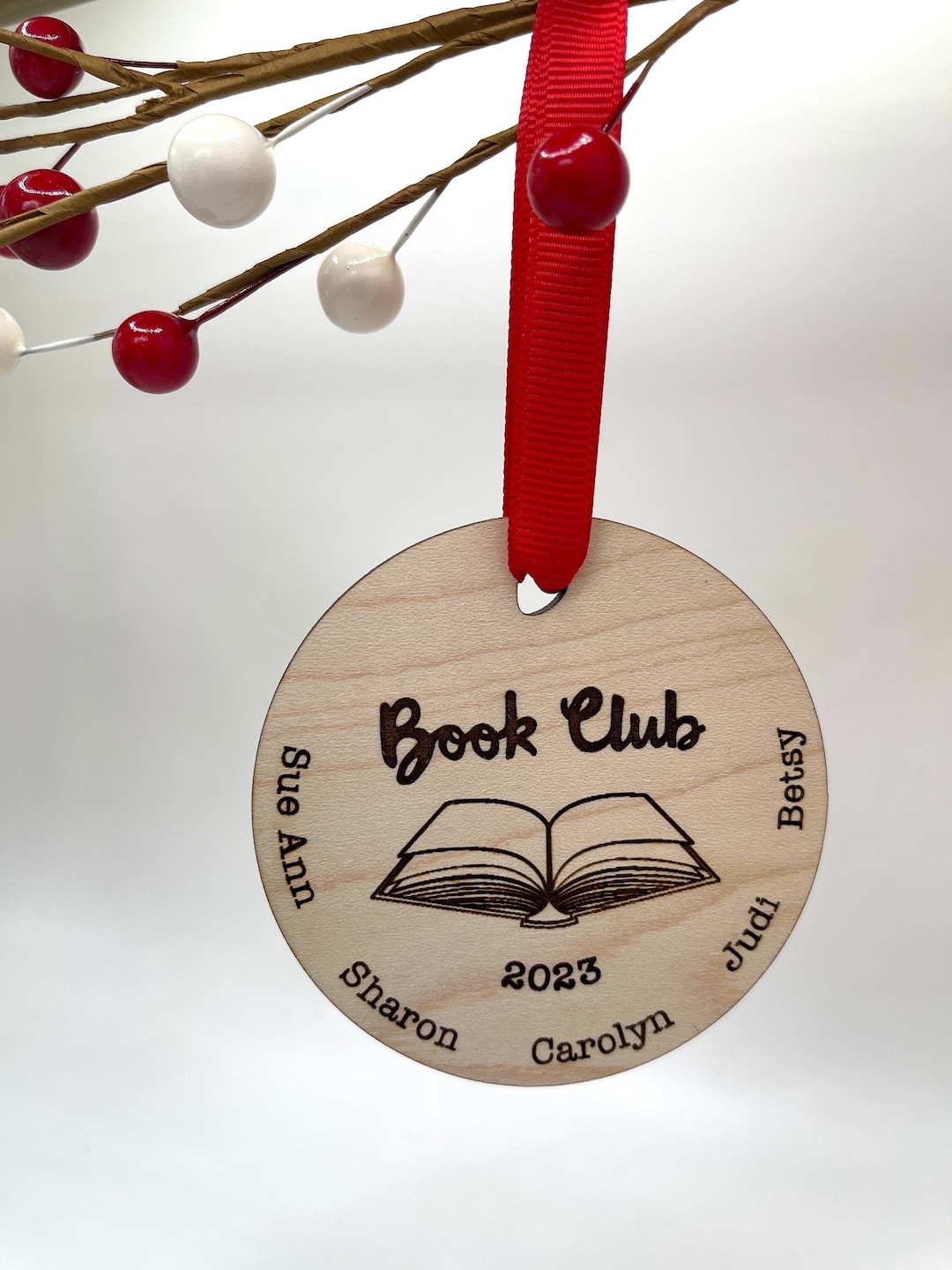 Ornament Bookclub Personalized Open Book - Etsy
