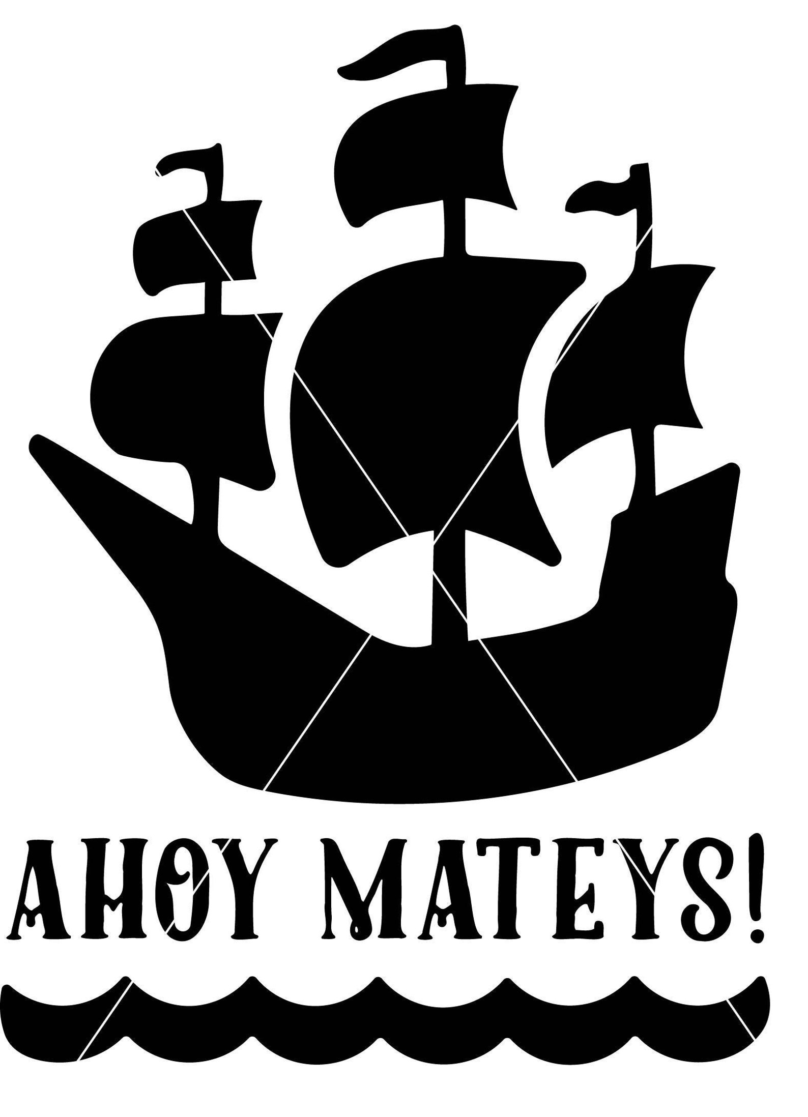 Digital File Ahoy Mateys Pirate Theme - Etsy