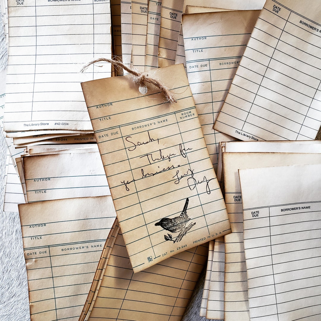 Vintage Library Return Date Cards - Etsy