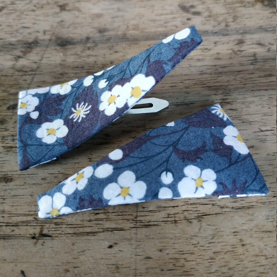 Barrettes Triangle Hair Clip Liberty Fabric Flower Patterns Child Girl ...