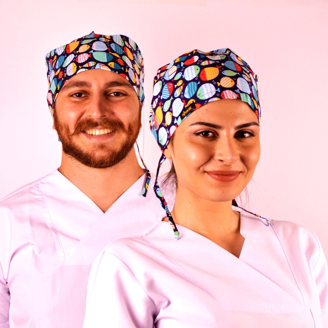 Fish Scrub Caps for Women Navy Euro Surgical Cap Men Scrub - Etsy